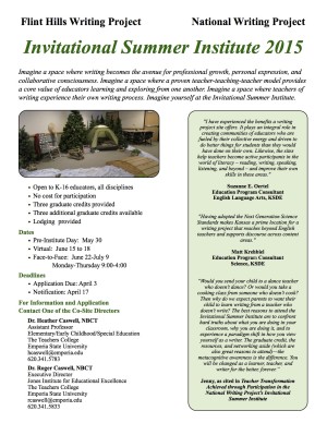 ISI 2015 Flyer - Flint Hills Writing Project